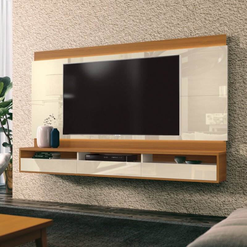 Painel até 75″ Savoy 2.0 Off White/Cedro Natural – EDN MÓVEIS ...
