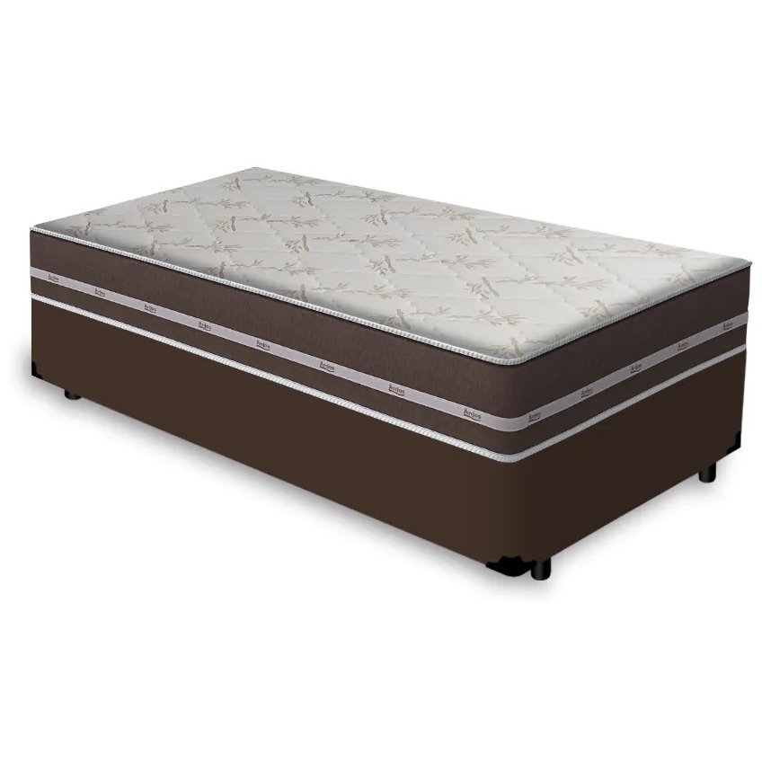 Colchão Solteiro Classic Superlastic Marrom + Base Box Simples Avalon ...
