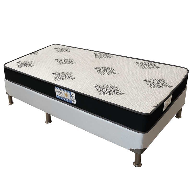 Colchão Solteiro Light D20 + Base Box Simples Corino Branco – ECOTEC ...